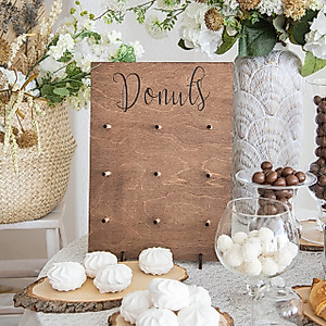 Rustic wall doughnut stand, peg board, fall wedding party decorations, minimalist wooden themed birthday table decor, baby shower, candy bar 3х3 pegs