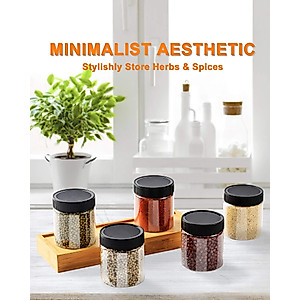 Plastic Jars With Lids Slime Containers 8oz-30 Pack-Leakproof Round Plastic Containers for Kitchen Pantry-Ideal For Home Storage-With 30 Chalkboard Stickers