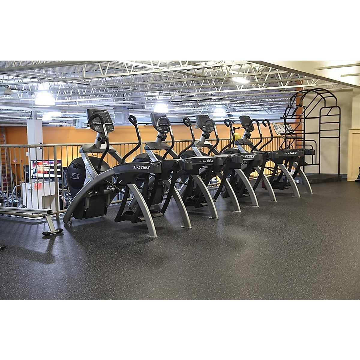 American Floor Mats Sport 8mm Heavy Duty Rubber Flooring - Interlocking Rubber Tile (23" x 23") Solid Black 11'6" x 15'4" Set (176 square feet)