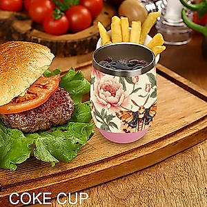 Death's Head Hawk Moth Insulated Tumbler with Lid Stainless Steel Coffee Mug Cute Wine Tea Water Cup Pink-style