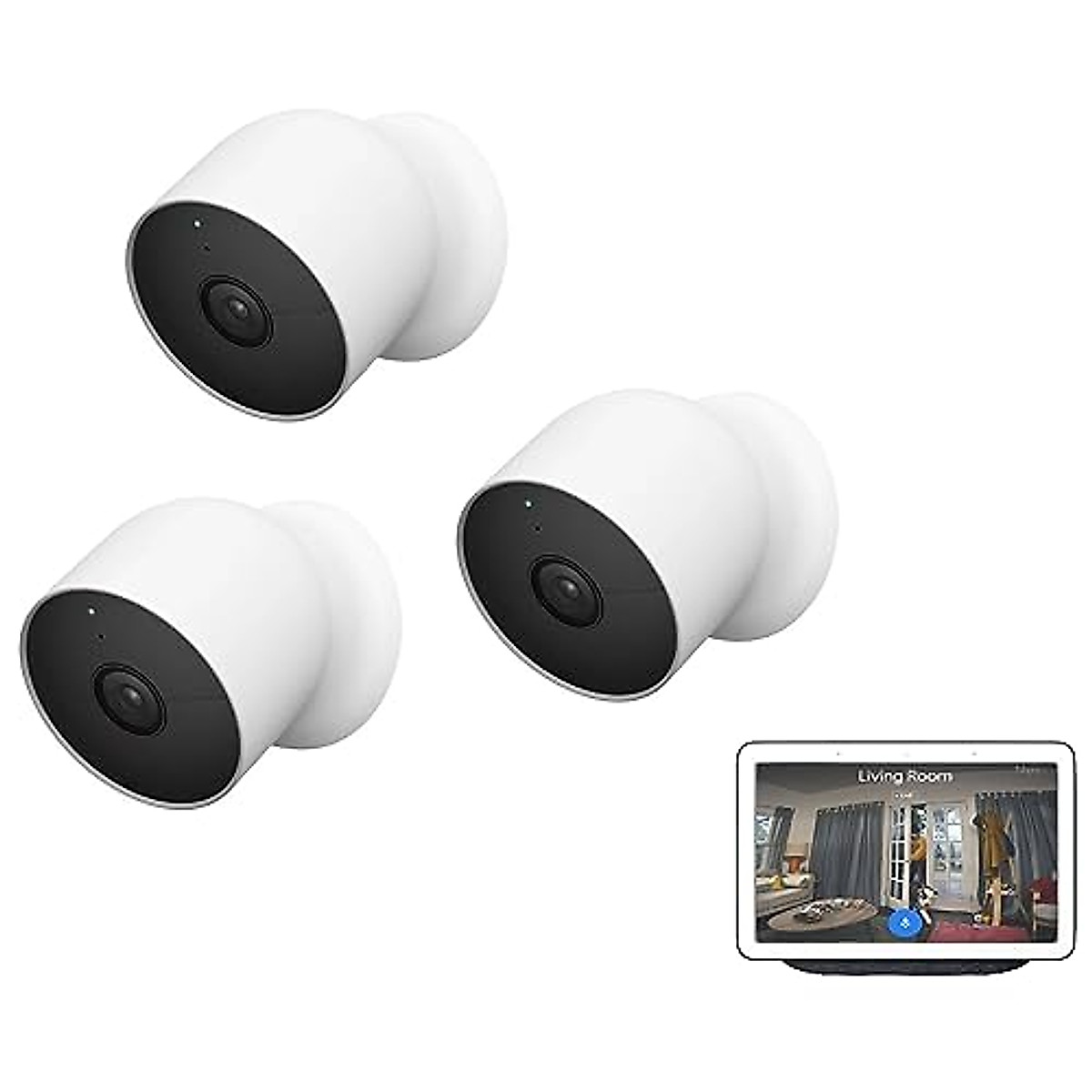 Google Nest Cam Battery Wireless Outdoor Camera and Screen Bundle (Triple Camera and Screen)