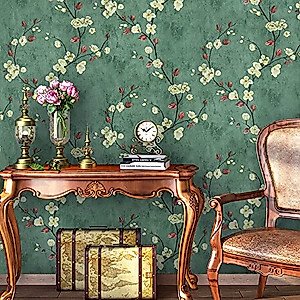 Peel and Stick Wallpaper Floral Contact Paper Floral Wallpaper Removable Wallpaper Waterproof Wallpaper Vinyl Roll for Wall Furniture Cabinet 118"x17.7"