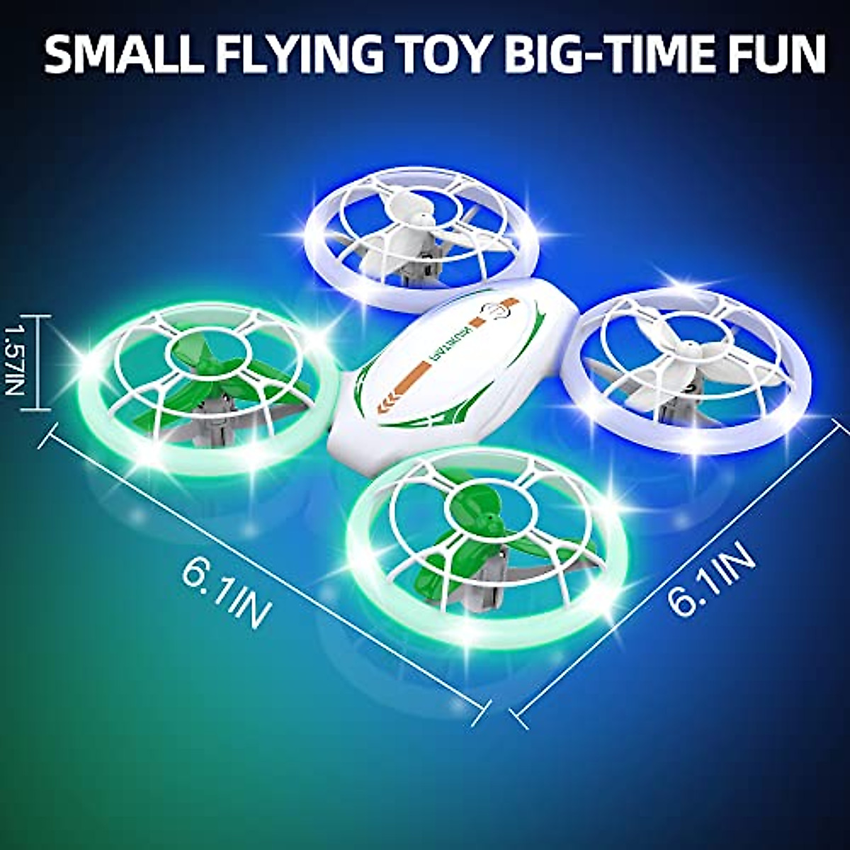 PATIKUIN Drones for Kids RC Mini Drone with LED Lights for over 8 years old Boys and Girls Beginners, RC Helicopter Quadcopter with Five Cool Light Effects, Auto Hovering, 3D Flip, Remote Control Headless Mode, Circumflight and Emergency Paddle Stop