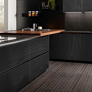 seonta Wood Contact Paper Black 16"x118" Wood Peel and Stick Wallpaper Waterproof Self Adhesive Wallpaper Table Sticker Cover Wood Vinyl Wrap for Countertop Desk Table Cabinets