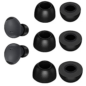 JNSA Replacement Memory Foam Ear Tips Noise Canceling Foam Eartips Ear Plug Ear Tip Gels Compatible with Galaxy Buds 2 Pro Earbuds, [Fit in Case],L/M/S 3 Size 3 Pairs ,Black (FoamB2PRO3P)