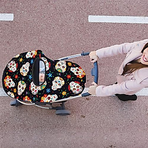 Sugar Skeleton Baby Car Seat Cover for Baby Boys and Girls Breathable Lightweight Carseat Cover Baby Carrier Cover Soft Flexible for Girls Boys