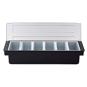 Tablecraft (102) 6-Compartment Black Plastic Condiment Holder