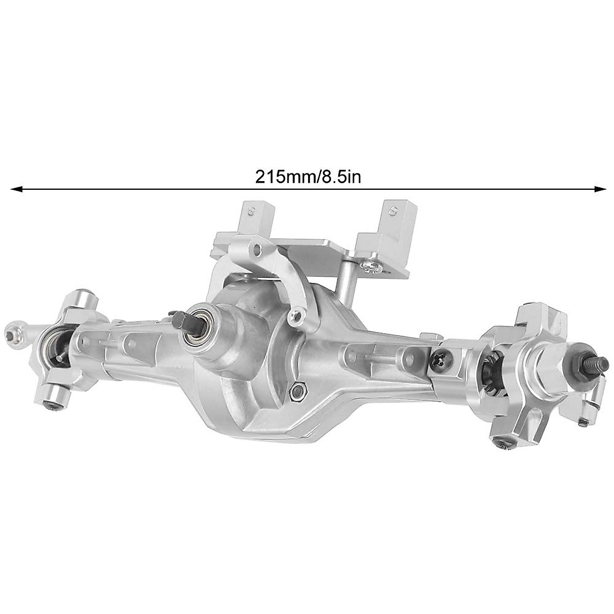 Dilwe RC Car Metal Front Axle Upgrade Part for HSP 94180/RGT 18000 1/10 Crawler-Type Truck Toy Cars, RC Axles CNC Metal RC Axles RC Accessories(Silver)