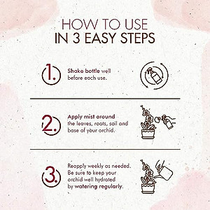 Organic Ready to Spray Orchid Food Mist - Bloom Booster Fertilizer for Orchids in Pots - Plant Nutrients for Healthy Flower & Reblooms (8 oz)