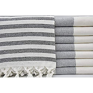 MyMesken Turkish Hand Towels - Hand Woven Turkish Cotton, Quick Dry & Highly Absorbent to Reduce Water Consumption | Eco Friendly Turkish Towel for Bathroom, Kitchen Towels, Turkish Tea Set Set of 2