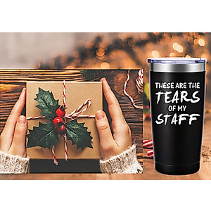 These Are The Tears of my Staff Travel Mug Tumbler.Funny Boss Day,Office Gifts.Moving Appreciation Retirement Birthday Christmas Gifts For Men Women Boss Boss Lady From Employees(20oz Black)