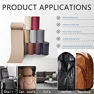 YAFLC Leather Repair Patch for Furniture, 4" x 63" Self Adhesive Leather Repair Kit Vinyl Repair Tape for Car Seat Sofa Jackets Couches Chair Black