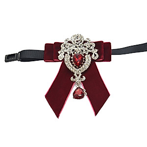 Cloud Rack Bow Tie Set Auger Velvet White Diamond Pendant Red Wine