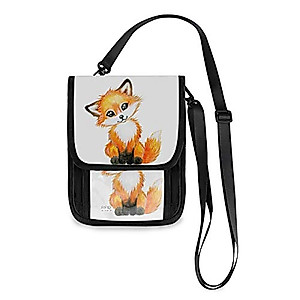 ALAZA Cute Little Fox Animal Print Small Crossbody Wallet Purse Cell Phone Bag Rfid Passport Holder with Credit Card Slots