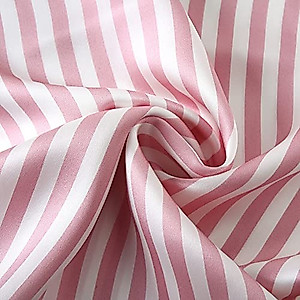 Tim & Tina 22 Momme 100% Pure Mulberry Luxury Silk Pillowcase, Good for Skin and Hair, Facial Beauty (Toddler/Travel, Pink and White Stripes)