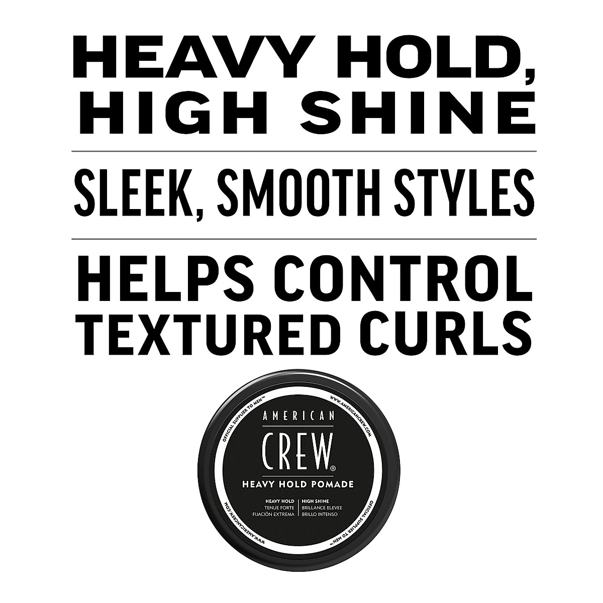American Crew Men's Hair Pomade, Like Hair Gel with Heavy Hold & High Shine, 3 Oz (Pack of 1)