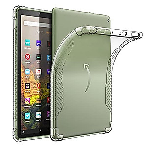MoKo Case Fits All-New Kindle Fire HD 10 & 10 Plus Tablet (11th Generation, 2021 Release) 10.1", Ultra Clear Soft Flexible Transparent TPU Skin Bumper Back Cover Shell, Clear