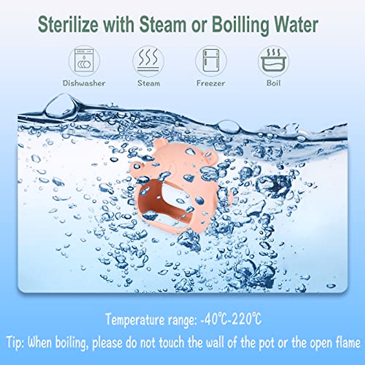 2 Pack Baby Teething Toy for 3+ Months, 2022 New Never Drop Teether Toys, BPA Free Dust-Proof Silicone Hand Pacifier Baby Chew Toys Car Seat Toy for Sucking Needs Soothe Teething Gums for Girls Boys