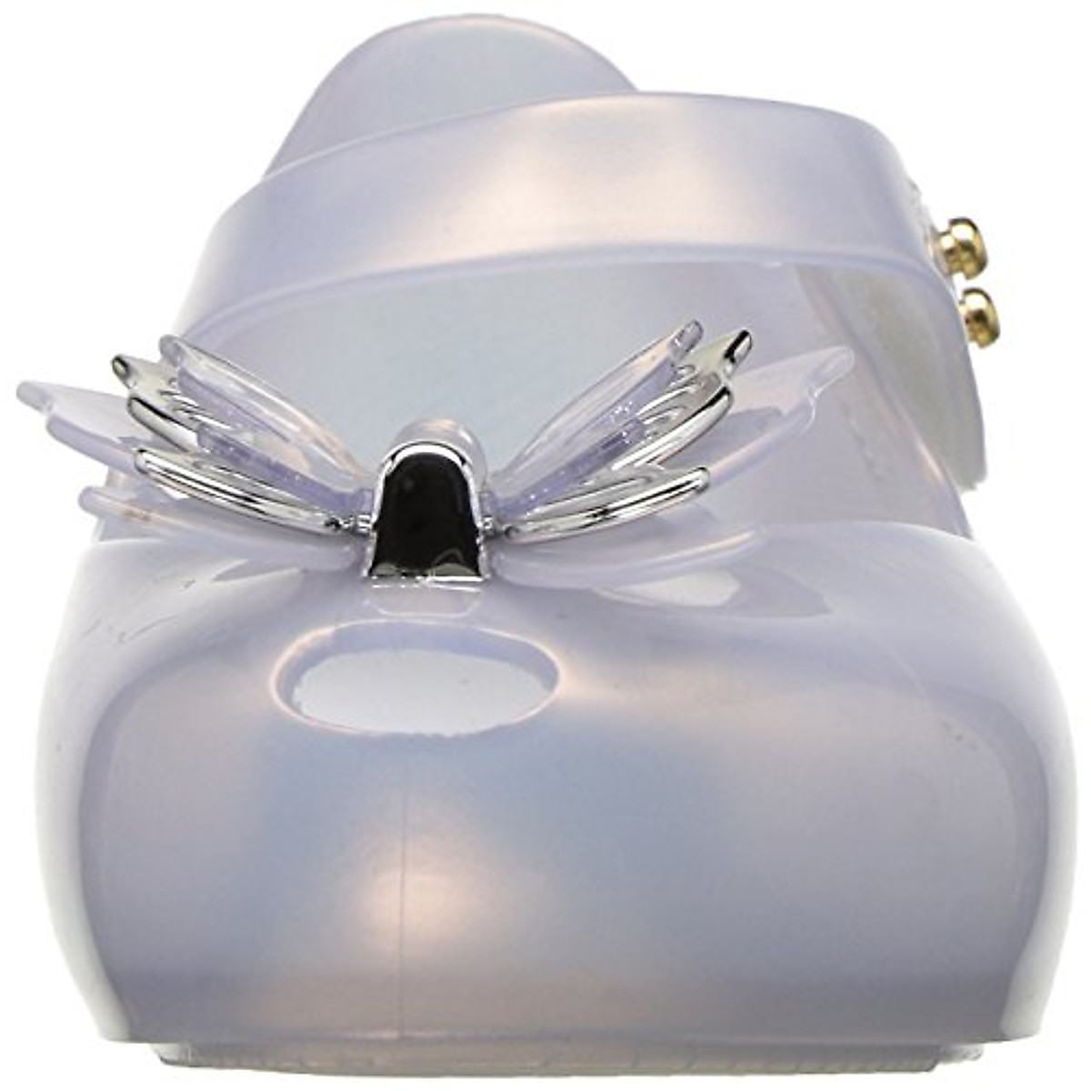 Mini Melissa Girls' Mini Ultragirl Fly Mary Jane Flat, Silver Pearl, 5 Regular US Toddler