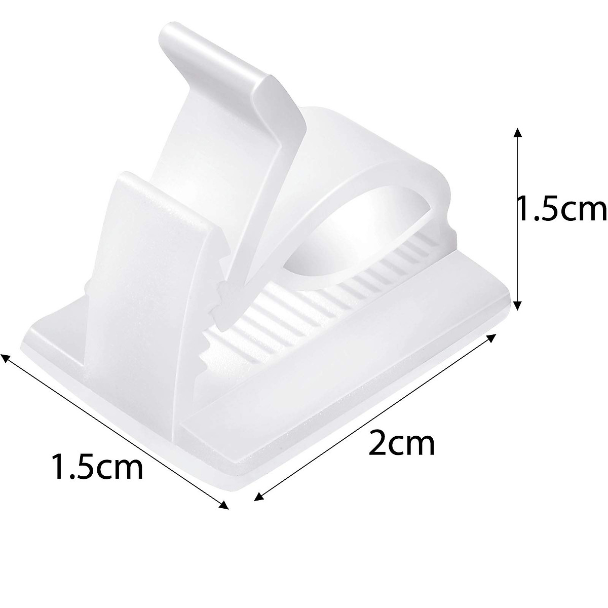 120 Pieces Outdoor Cable Clips Adhesive Cable Management Clips Sticky Wire Clips Cord Holder Cable Hooks Organizers for Christmas Fairy Hanging Light Home Decoration (White,Medium)