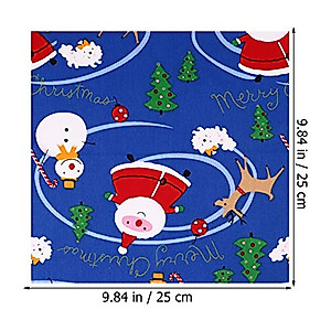 Wrapper Christmas Cotton Fabric Bundles 9.8 x 9.8 Inch Sewing Squares Quilting Fabric Patchwork Fat Quarters Precut Xmas Fabric Scraps for DIY Quilting Sewing Patchwork Xmas Gift 10Pcs