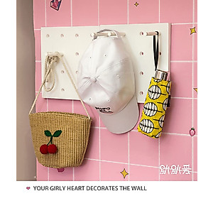 CHERSE Kawaii Room Decor Cute Floating Shelves Wall Storage Rack Hole Plate Storage Shelf for Teen Girls Dorm Bedroom Essentials (White)