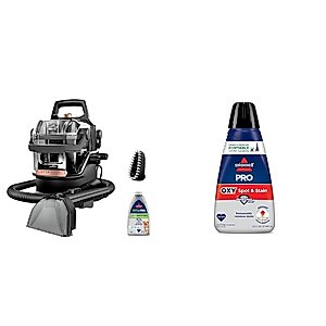 Bundle of BISSELL Little Green HydroSteam Multi-Purpose Portable Carpet and Upholstery Cleaner, Car & Auto Detailer, 3618 + Bissell Professional Spot and Stain + Oxy Portable Machine Formula, 32 Fl Oz