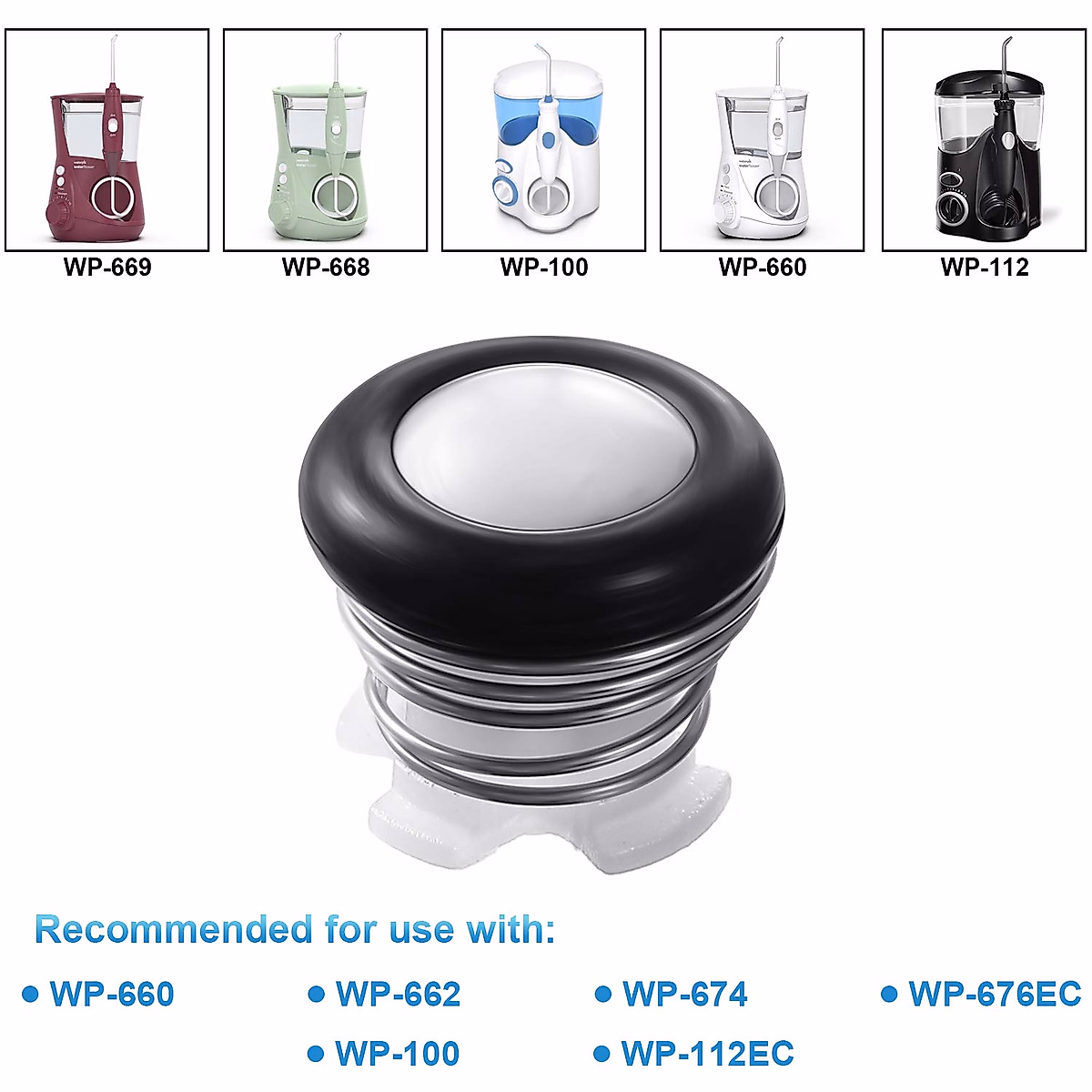 BBTO 2 Pieces Replacement Part Reservoir Tank Valve Gasket Compatible with Waterpik Water Flossers WP660/662/674/676EC, WP100, WP112, Washer Reservoir Plug, Prevent Leaking