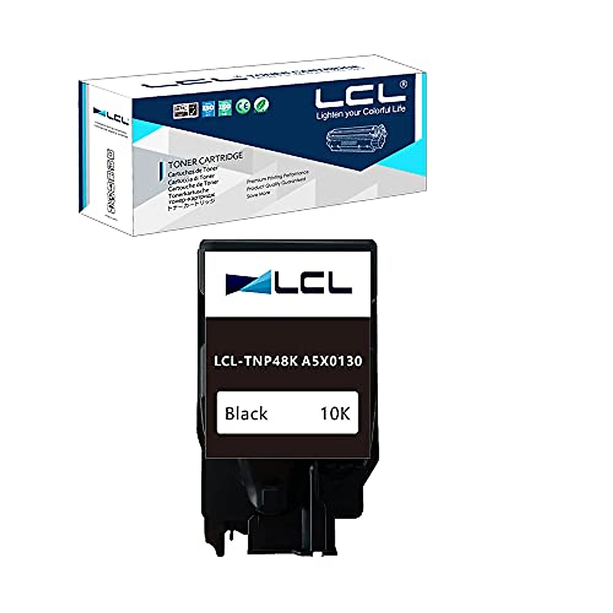 LCL Compatible Toner Cartridge Replacement for Konica Minolta TNP48 TNP-48 TNP48K TNP-48K A5X0130 High Yield BizHub C3350 C3850 (1-Pack Black)