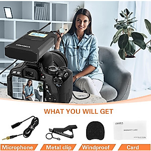 COMICA Lavalier Microphone, CVM-M-O1 Omnidirectional Lapel Microphone for Sennheiser, and Other Wireless Lavalier Transmitter, Clip-on Lav Mic for DSLR Camera Video Recording Interview(3.94ft)