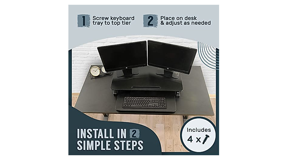 TechOrbits 32" Adjustable Standing Desk Converter Riser