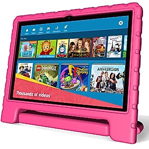 NOBKLEN Kids Tablet 10 Inch, Android 13, 4GB+64GB, 8-Core CPU, WiFi 6, 12H Battery Life, Parental Control, 1280 * 800 HD Display, Dual Cameras, Shockproof Case, Pre-Installed Educational Apps