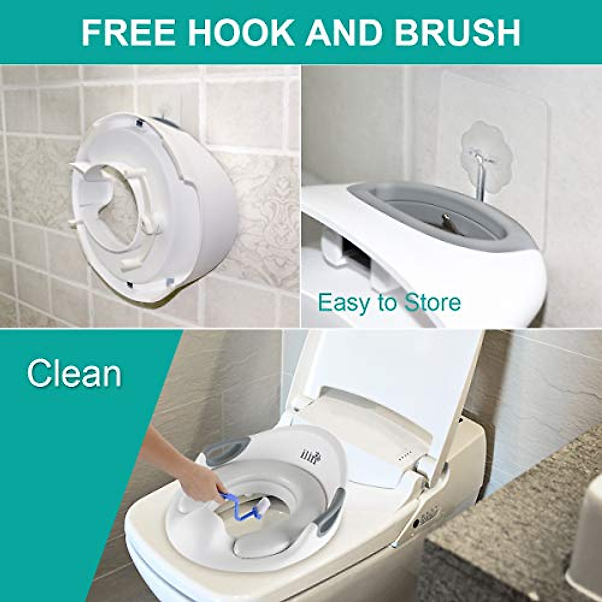 Potty Training Seat For Kids Boys Girls Toddlers Toilet Seat For Baby With Cushion Handle And Backrest Toilet Trainer For Round And Oval Toilets (White)