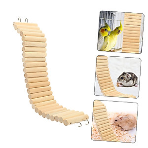 FUOYLOO Ladder Fence Wooden Suspension Bridge Guinea Pig Wooden Rat Bendable Ladder Hamster Wooden Ladder Climbing Ladder Climbing Toys Hedgehog Separating Fence Small Animals Ornaments