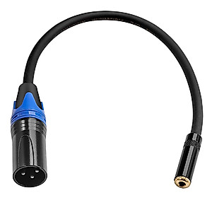 Disino 1/8 to XLR Male Cable,Balanced 3.5mm(1/8 inch) Female Stereo TRS Mini Jack to XLR Male Audio Converter Adapter Cable - 1feet/30cm
