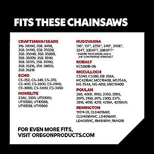Oregon S62 AdvanceCut Chainsaw Chains 2-Pack, for 18-Inch Bar, 62 Drive Links, 2x Replacement Chainsaw Blades, .050 Inch Gauge, 3/8 Inch Pitch, fits Craftsman, Atlas, Homelite, Ryobi, Ego & More