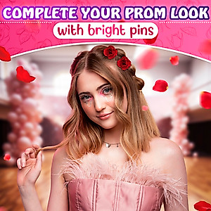 6Pcs Red Rose Hair Clip - Red Flower Hair Clip Red Hair Accessories for Women Red Flower for Hair Rose Clips for Hair Red Flower Pins for Hair - Red Flower Hair Accessories for Women Red Rose for Hair