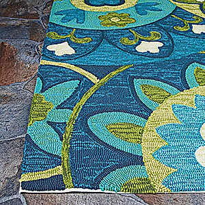 Couristan Covington Rip Tide/Ocean-Green, Indoor/Outdoor (8' x 11') Area Rug