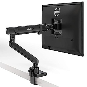 EVEO Premium Single Monitor Mount - 17 to 32 inch Single Monitor Arm Desk Mount, Adjustable Spring Monitor Stand, VESA Monitor Mount for Computer Monitor Mount. Full Motion Swivel Monitor Arms Mount.