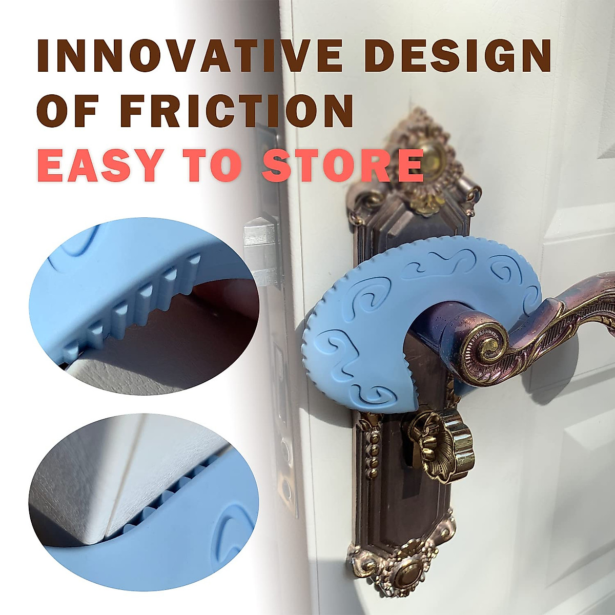 Happlife Finger Pinch Guard (Pack of 6) - Durable Silicone Door Stopper - Prevent Slamming Door Stoppers - Prevent Door Finger Pinch lnjuries - Door Stopper Finger Pinch Guard, White Blue Pink