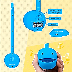 Otamatone Japanese Electronic Musical Instrument Portable Music Synthesizer from Japan by Maywa Denki Studio Best-Selling, Award Winning, Educational Fun Cool Gift for Children, Teens & Adults - Blue