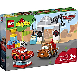LEGO DUPLO Disney and Pixar Cars Lightning McQueen's Race Day 10924 Toddler Toy with Lightning McQueen and Mater; Great Gift for Kids Who Love Race Car Toys and Tow Trucks, New 2020 (42 Pieces)