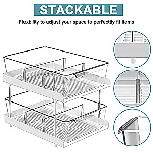 MHAaTiad Pantry Organizer, Slide-Out Storage Container with Large Storage Space for Beauty Supplies on a Vanity, Under Sink Closet Organization, Kitchen Countertop Pantry Bathroom Office Desktop