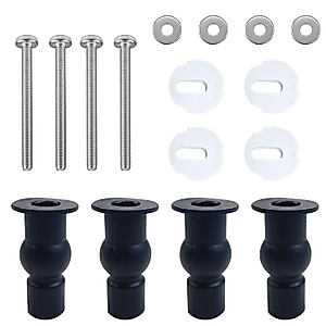 4 Pack M6 Toilet Seat Hinges Screws Universal Toilet Seat Fixings Repair Kits Expanding Rubber Top Nuts Bolts