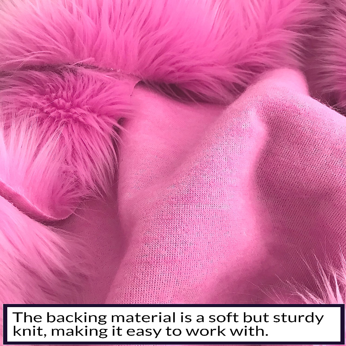 Bianna Bubblegum Pink Luxury Faux Fur Fabric, by The Yard, American Seller, Shag Shaggy Material for Crafting, Sewing, Costumes, Fursuits, Home Decor (12x12 inches)