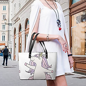 Womens Handbag Unicorn Leather Tote Bag Top Handle Satchel Bags For Lady