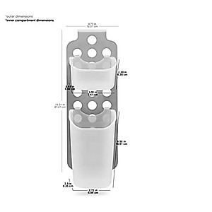 madesmart Hang-It Mini Organizer, 2 Bin, Frost-Grey