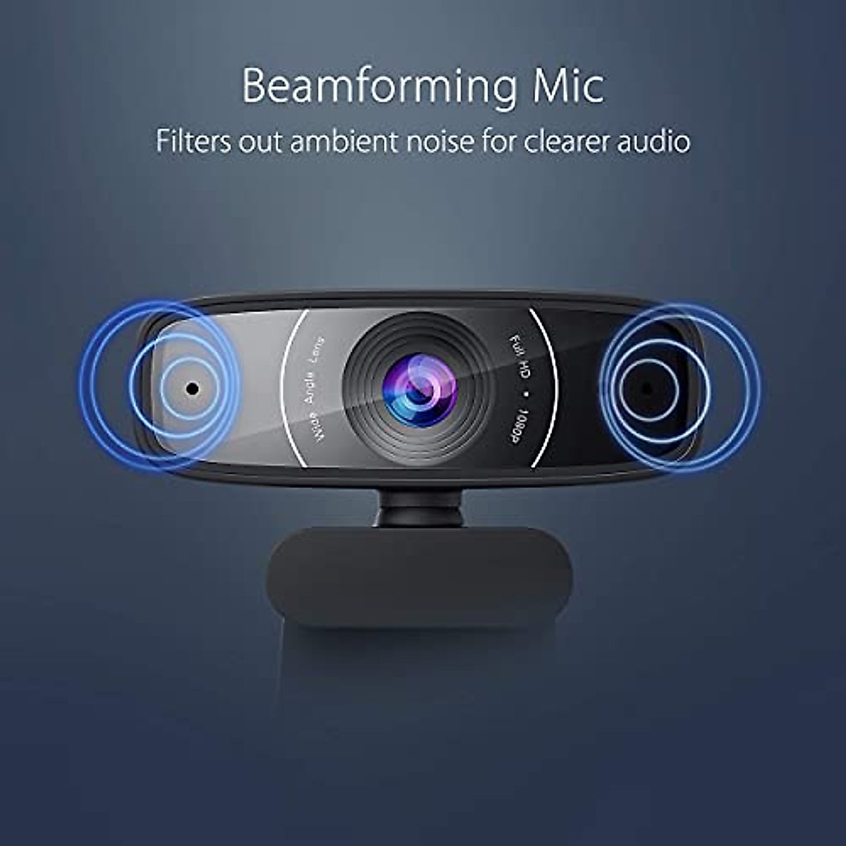 ASUS Webcam C3 1080p HD USB Camera - Beamforming Microphone, Tilt-Adjustable, 360 Degree Rotation, Wide Field of View, Compatible with Skype, Microsoft Teams and Zoom (Renewed)