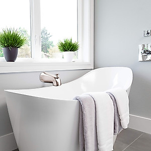 SENTO Slip On Nickel Universal Bathroom Tub Spout with Diverter, Durable Heavy Duty Metal Bathtub Faucet with Shower Diverter - 4 Inches 1/2" Copper Pipe, Satin Nickel