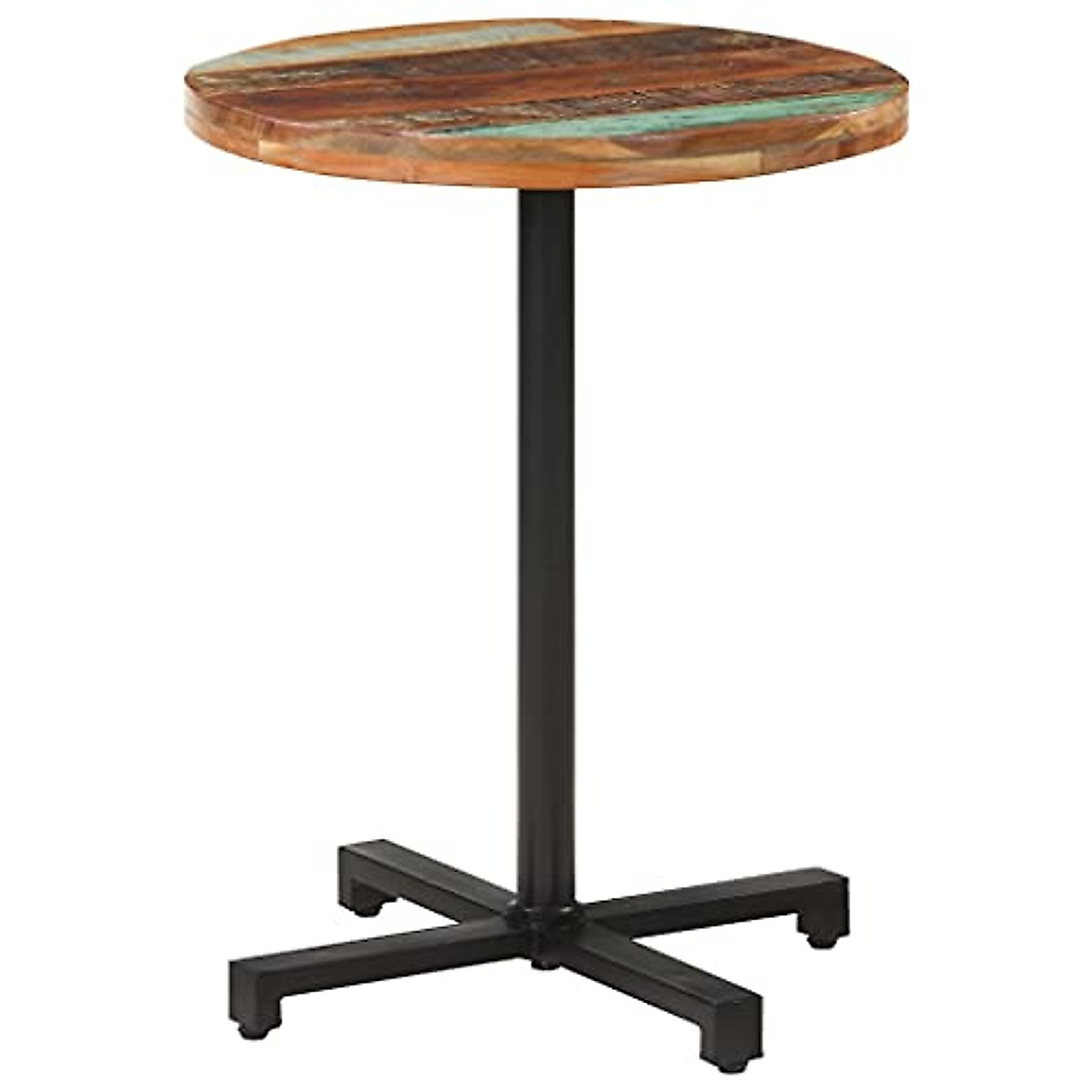 WHOPBXGAD Bistro Table Round,Wooden bar Table, Kitchen Table Suitable for Living Room, Dining Room, Bistro Table,Ø23.6"x29.5" Solid Reclaimed Wood